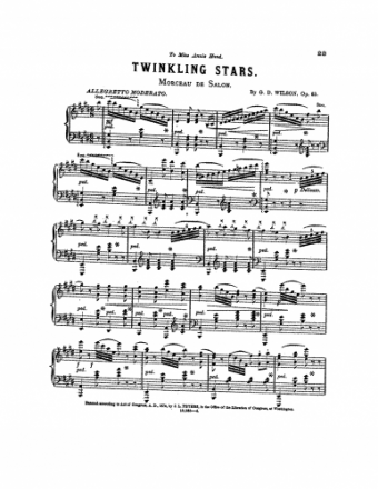 Wilson - Twinkling Stars - Piano Score - Score Sheet Music