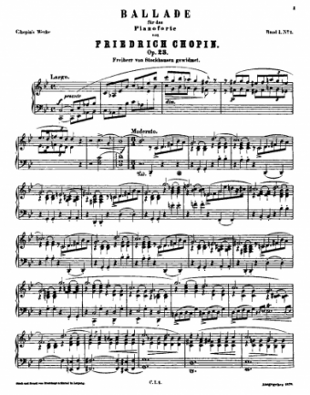 Chopin - Ballade No.1 - Piano Score - Score Sheet Music